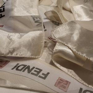 Fendi | Accessories | Vintage Fendi Logo Silk Scarfwrap With Oversized ...